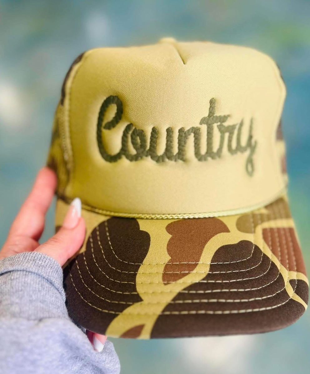 Country Embroidered Trucker Hat – Southern Souls Boutique