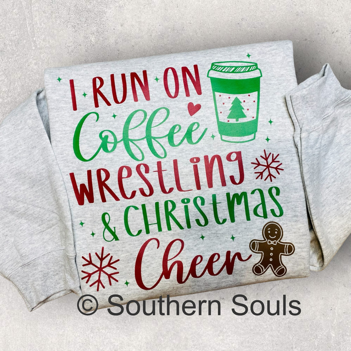 Run On Wrestling & Christmas Cheer Crew or Tee – Southern Souls Boutique